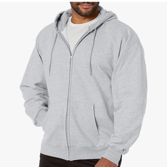 Hanes | Sweaters | Hanes Grey Zip Up Drawstring Hoodie | Poshmark